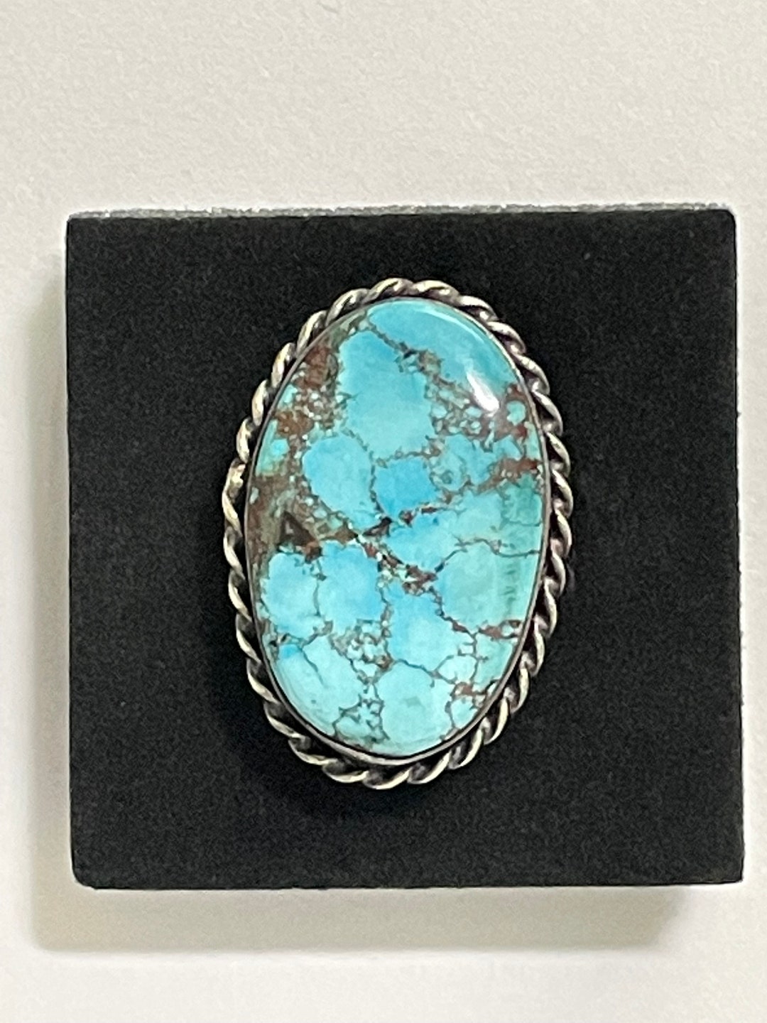 Unusual Light Blue With Fine Chocolate Matrix. Vintage Turquoise Size 6 ...