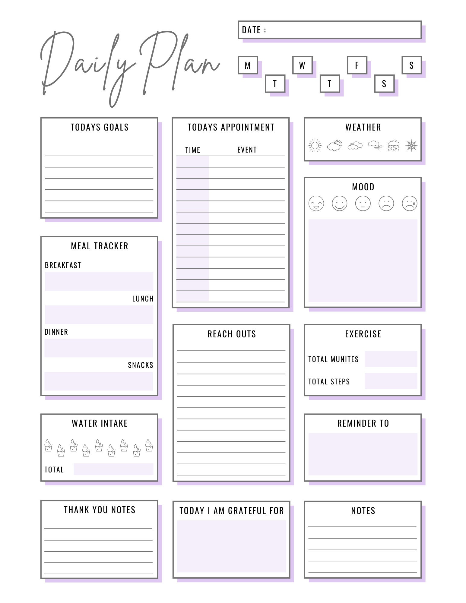Daily and Weekly Planner - Etsy