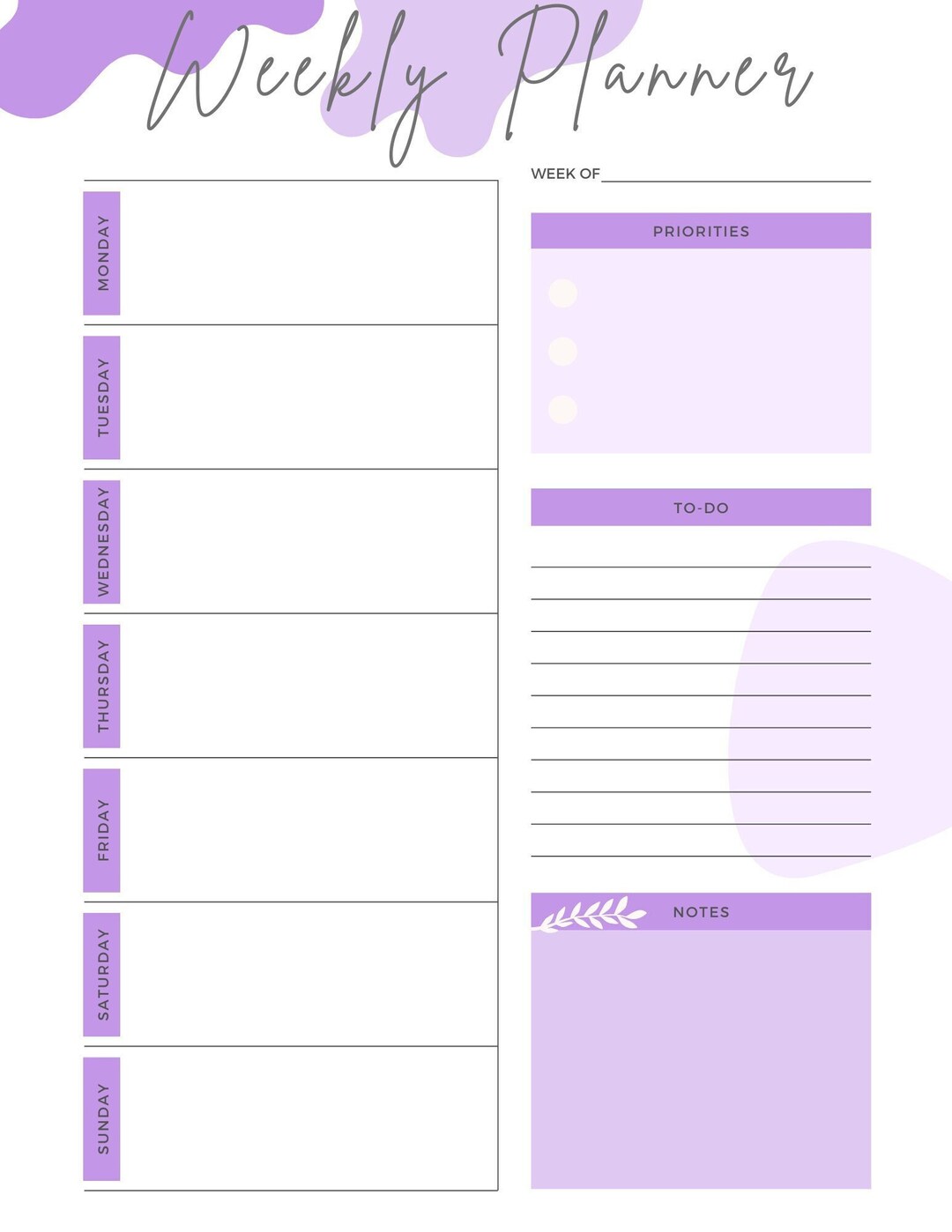 Daily and Weekly Planner - Etsy