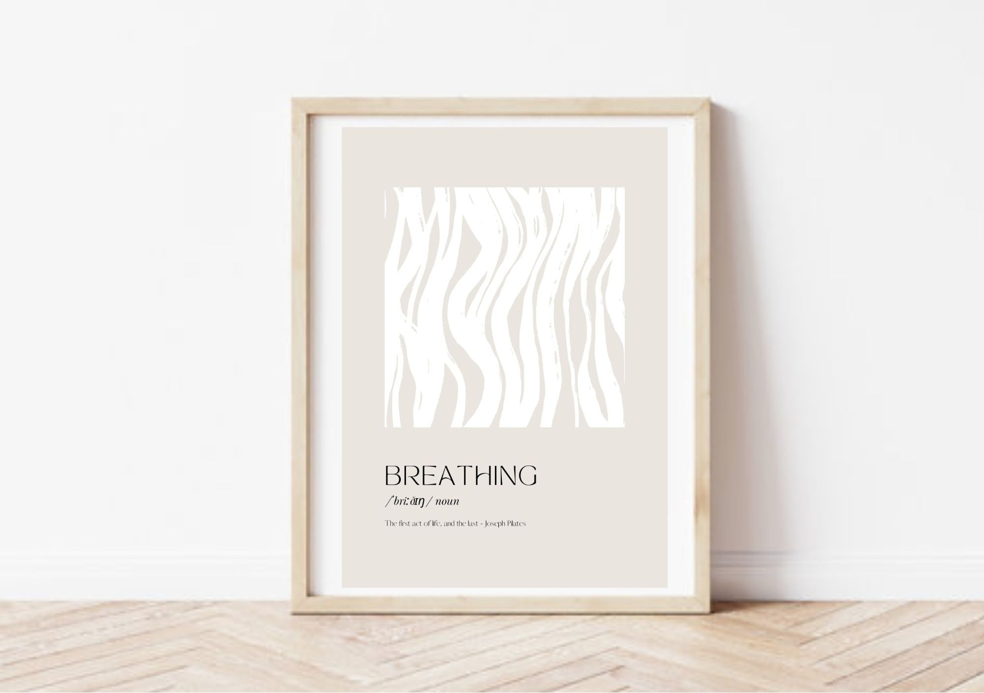 Pilates Studio Poster - "breathing Quote" Joseph Pilates - Neutral ...