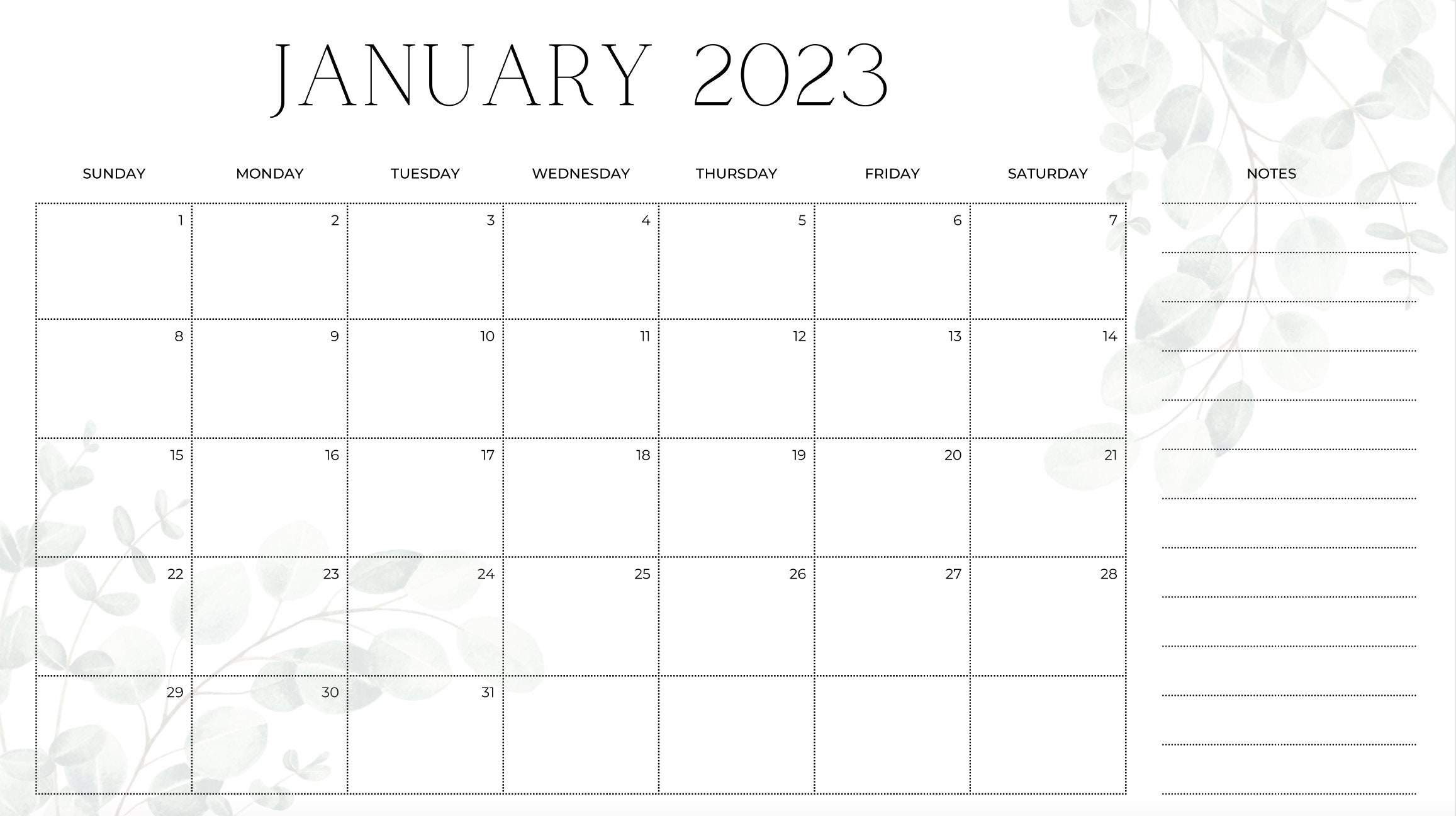2023 Simpleaussie Eucalyptus Calendar - Etsy