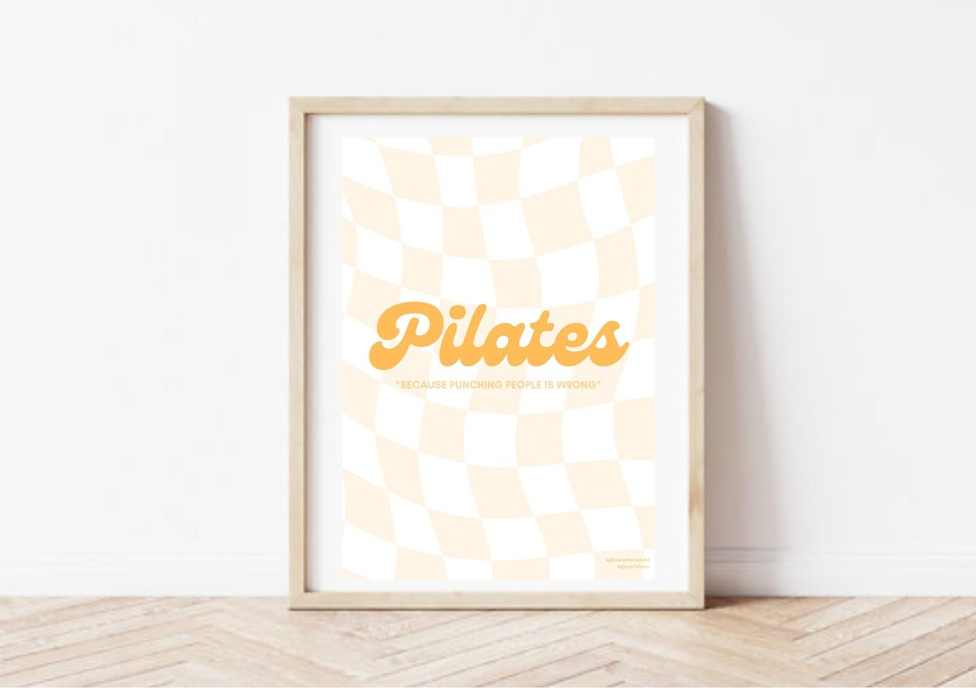 Pilates Studio Poster - Because Punching People is Wrong Orange Poster ...