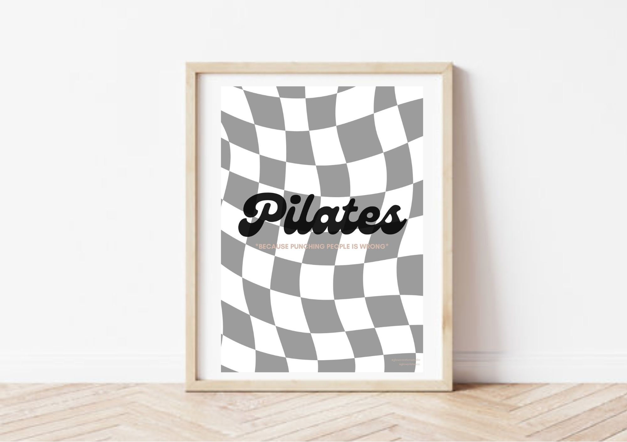Pilates Studio Poster - Because Punching People is Wrong Orange Poster ...
