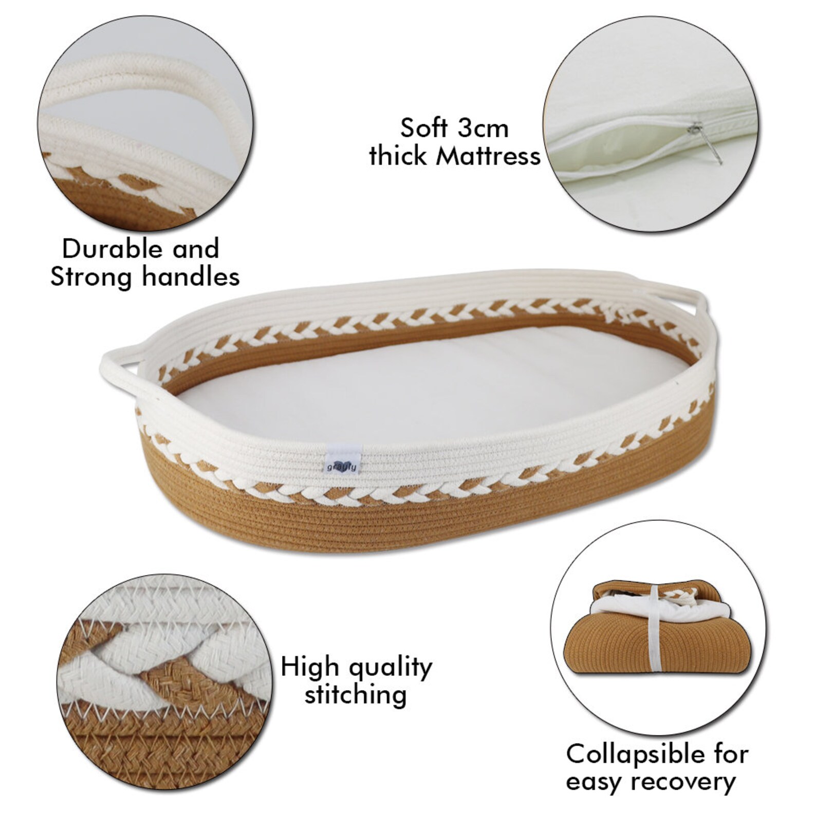 Grayly Handmade Portable Baby Diaper Changing Basket/ Moses - Etsy