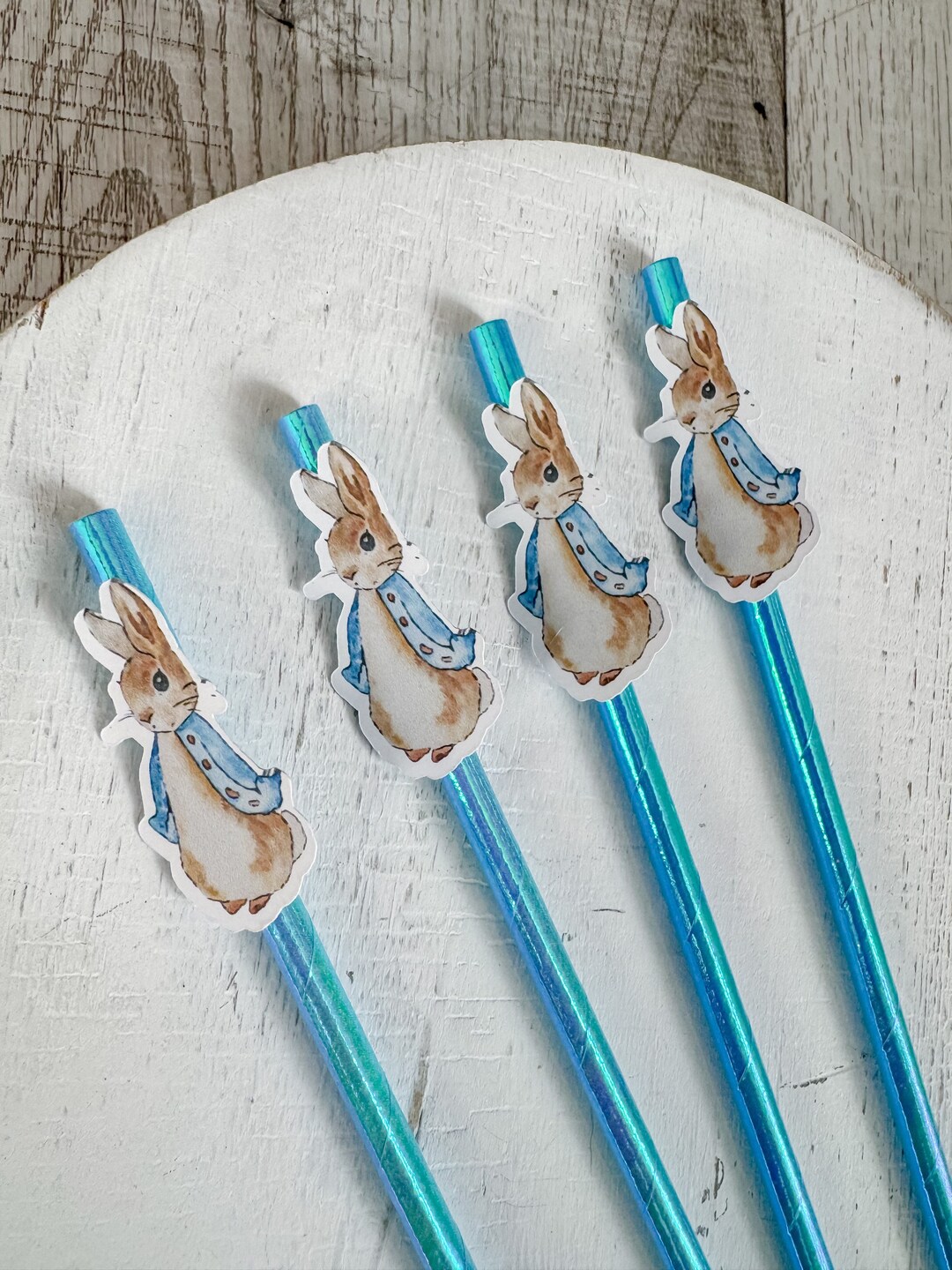 Peter Rabbit Paper Straws, Blue Peter Rabbin Baby Decor, Peter Rabbit ...