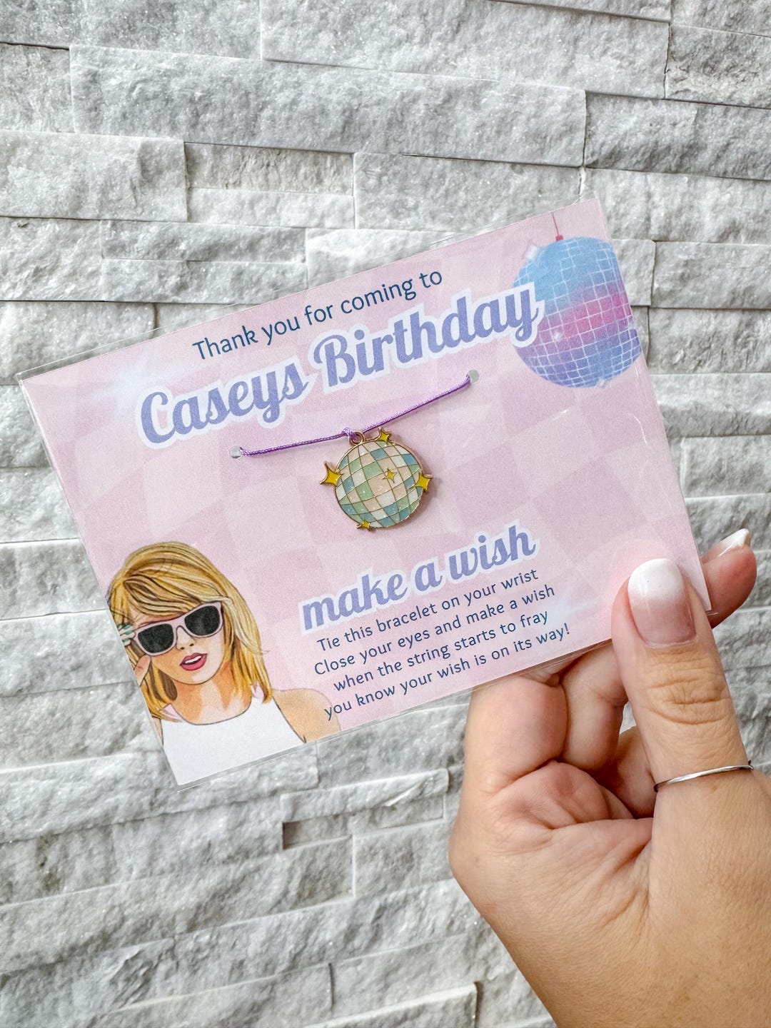 Swifty Birthday Party Guest Favor, Taylor Wish Bracelet Sleepover Era ...