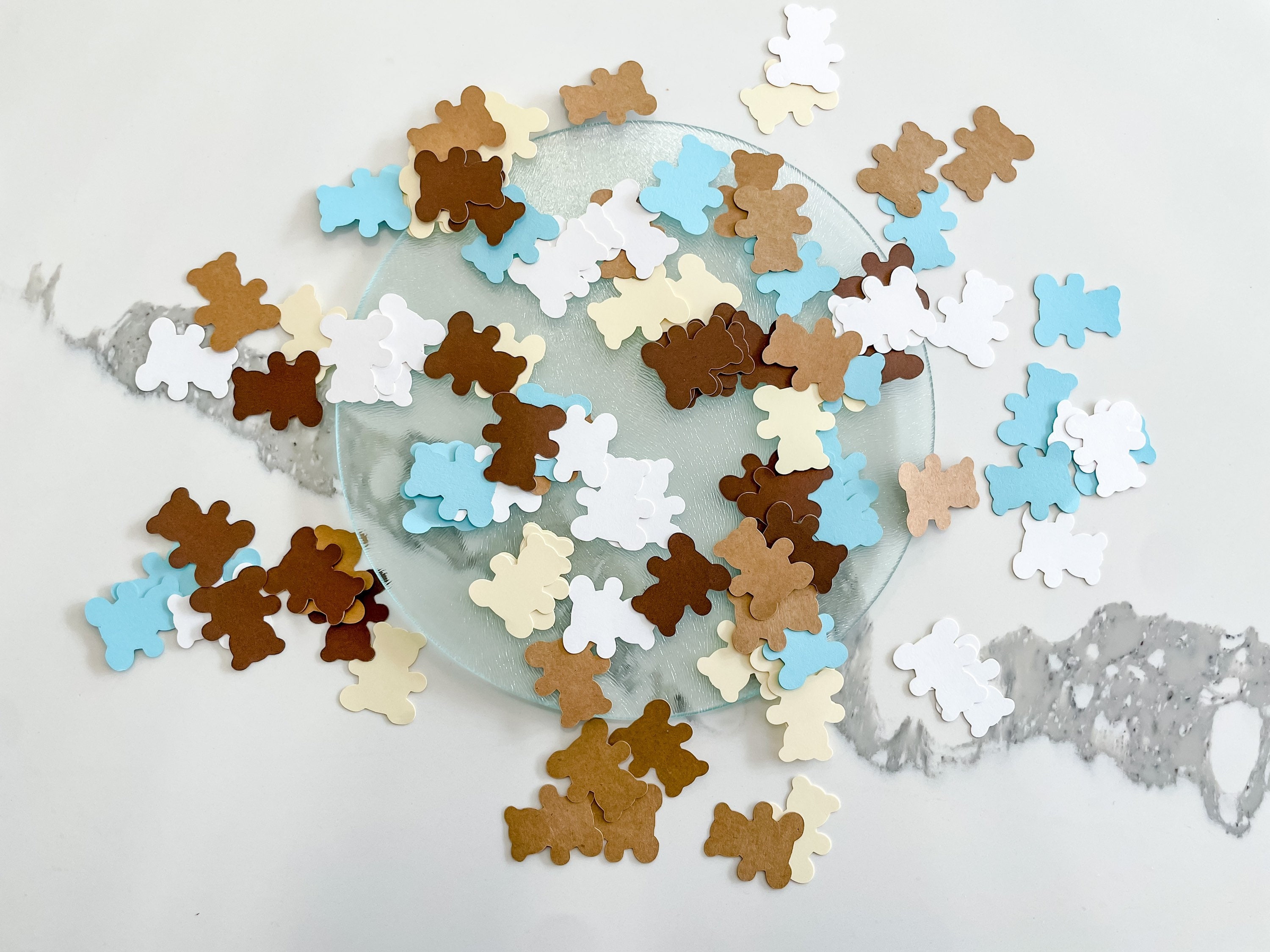 Teddy Bear Baby Shower Table Confetti, Blue and Brown Teddy Bear ...