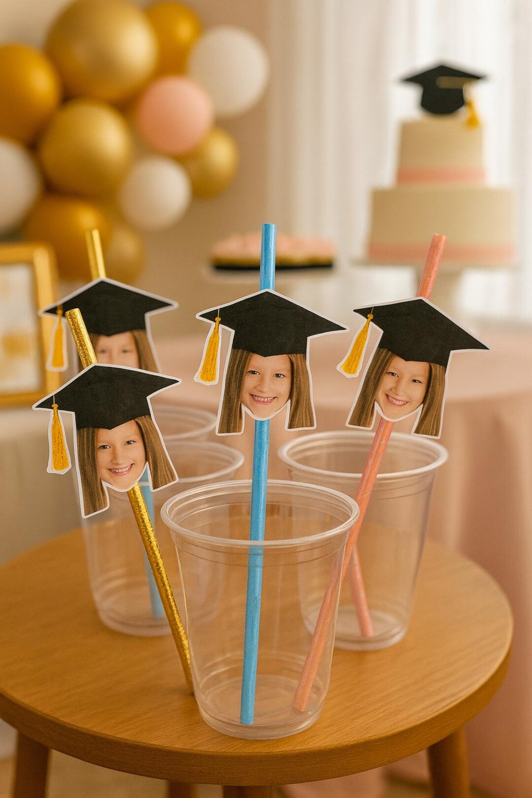 Kinder Grad Paper Straws Graduation Decor Paper Straws Custom Grad ...
