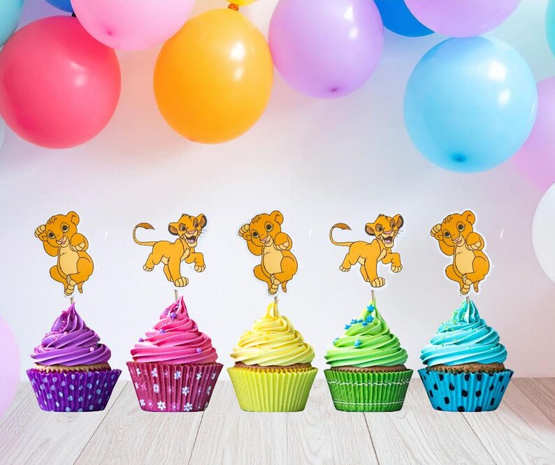 Lion King Cupcake Topper Simba Birthday Cupcake and Cake Topper - SET ...