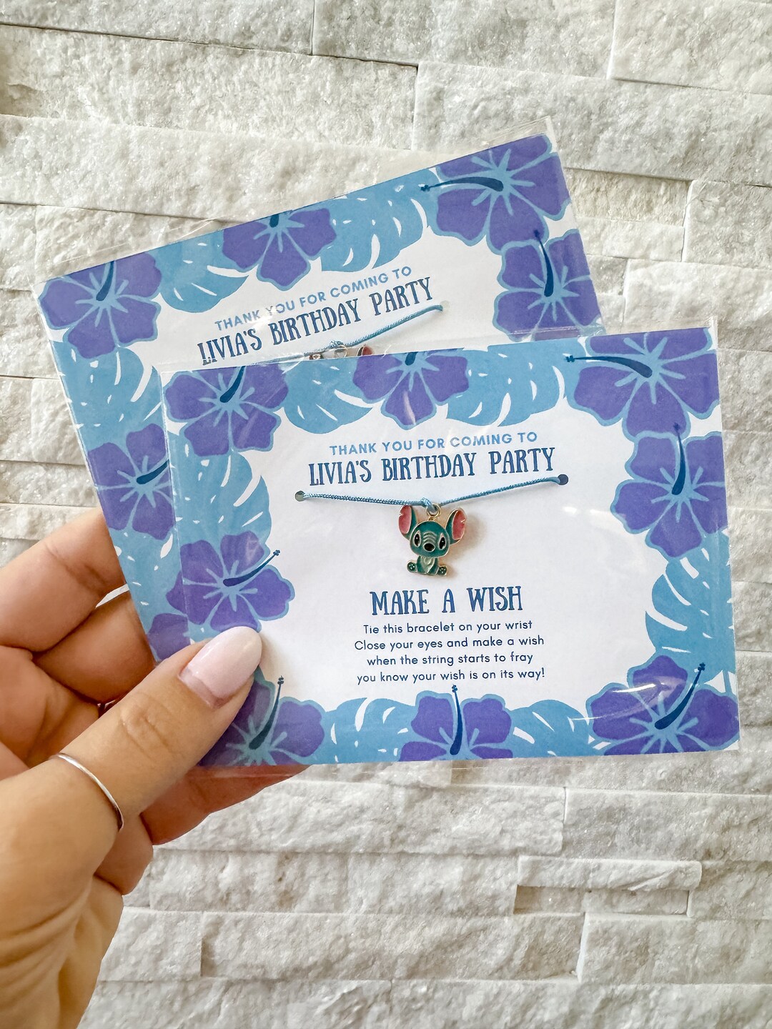 Stitch Baby Shower Wish Bracelet Favor, Lilo and Stitch Baby Shower ...