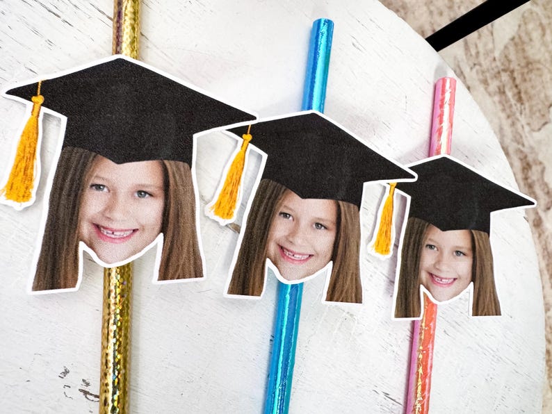 Kinder Grad Paper Straws Graduation Decor Paper Straws Custom Grad ...