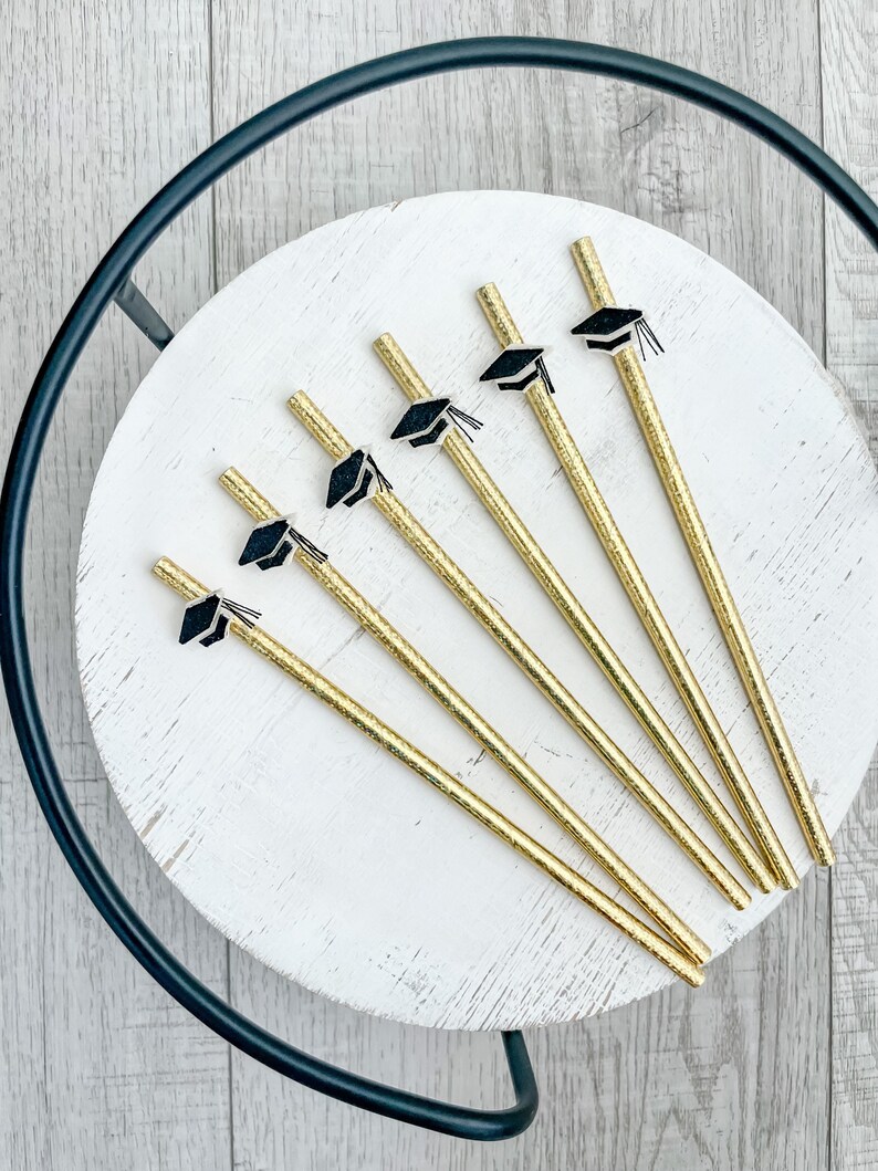 Graduation Paper Straws, Graduation Decor, Grad 2023 Party Decor ...