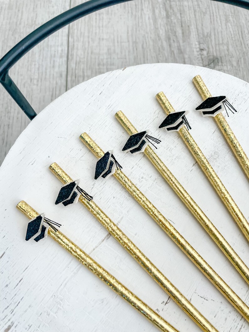 Graduation Paper Straws, Graduation Decor, Grad 2023 Party Decor ...