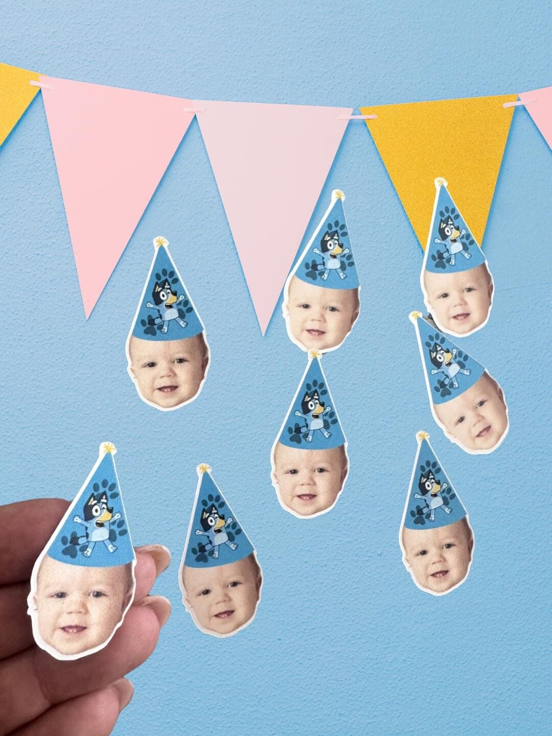 Blue Custom Face Confetti for Bluey Birthday, Bluey Confetti for ...