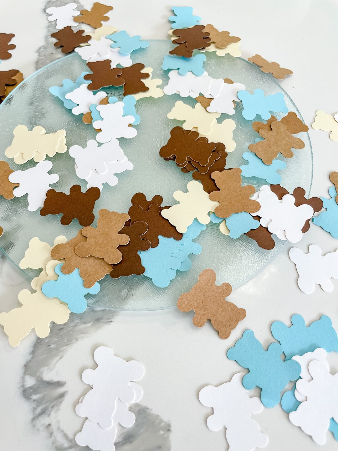 Teddy Bear Baby Shower Table Confetti, Blue and Brown Teddy Bear ...