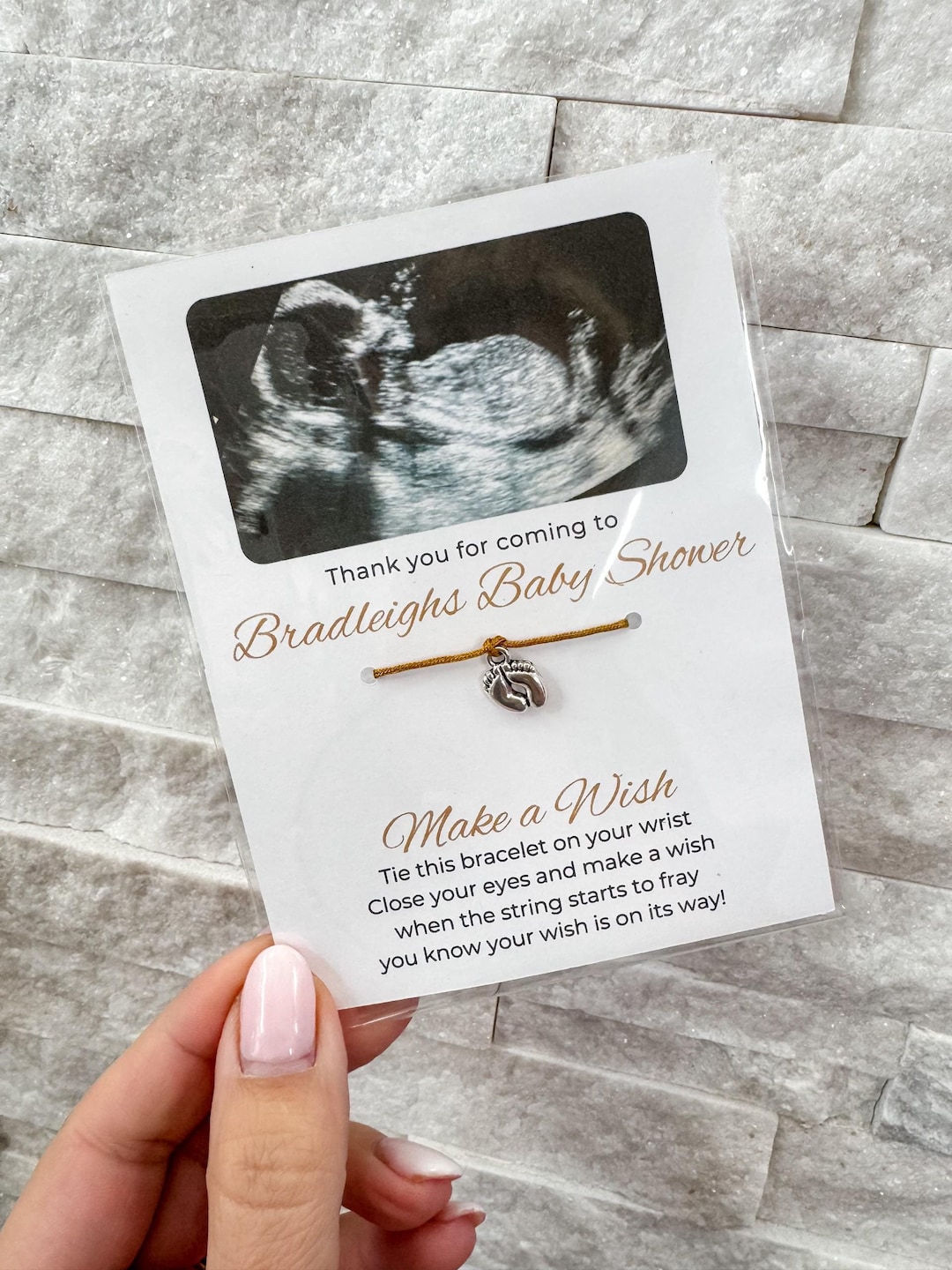 Ultrasound Baby Shower Wish Bracelet, Ultrasound Baby Shower Guest ...