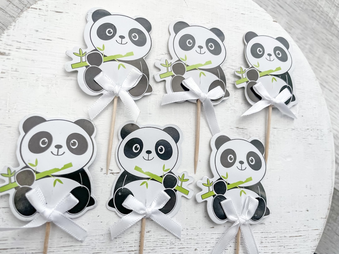 Panda Cupcake Toppers, Panda Cake Toppers, Panda Cupcake Cake Toppers ...