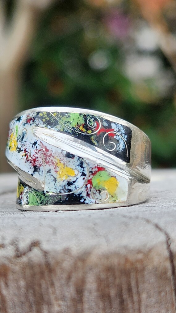 Minankari Enamel Sterling Silver Ring - Gem