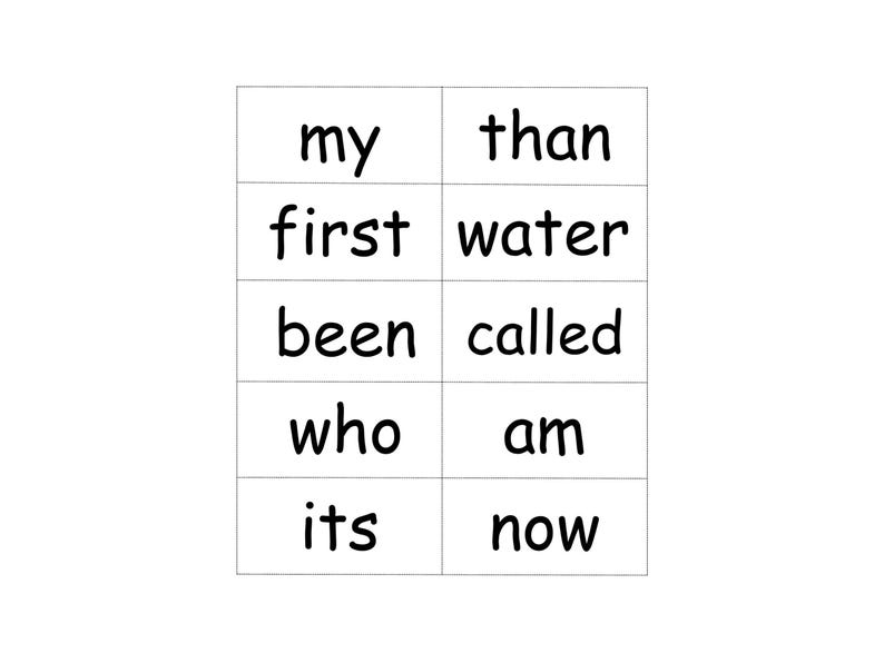 First 100 Fry Sight Words Flashcards: Grade One Printable (PDF) - Etsy
