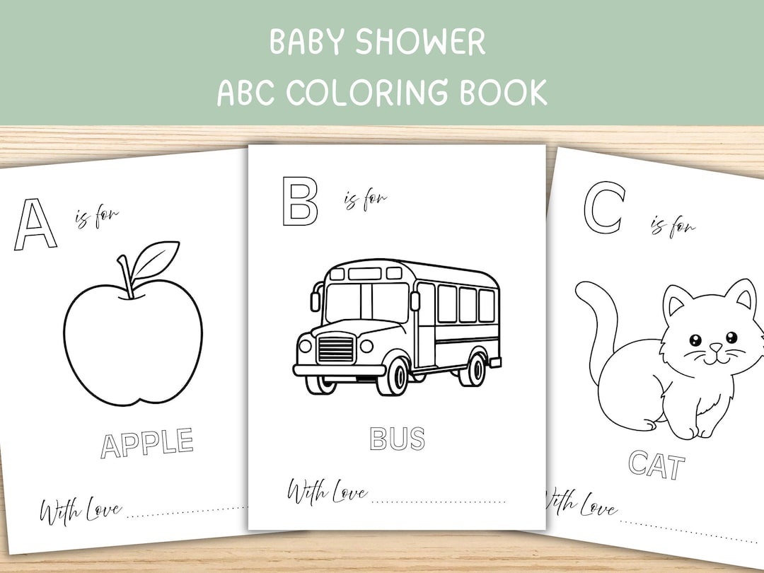 Baby Shower ABC Coloring Book | 26 Printable Pages (digital Download ...