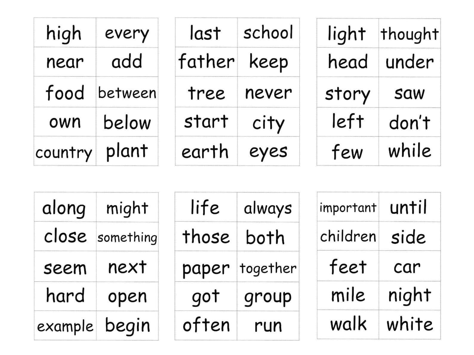 Third Grade Sight Words Flashcards: 100 Printable Fry Words (PDF) - Etsy