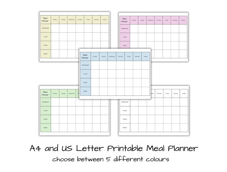 Printable Weekly Meal Planner: Simple Menu Organizer (PDF Download) - Etsy