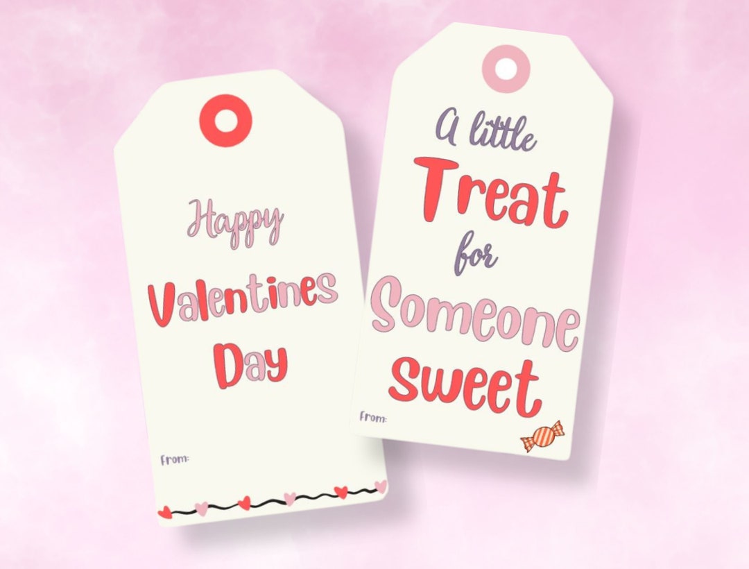 Printable Valentine's Day Gift Tag, Happy Valentines Day Gift Tag ...