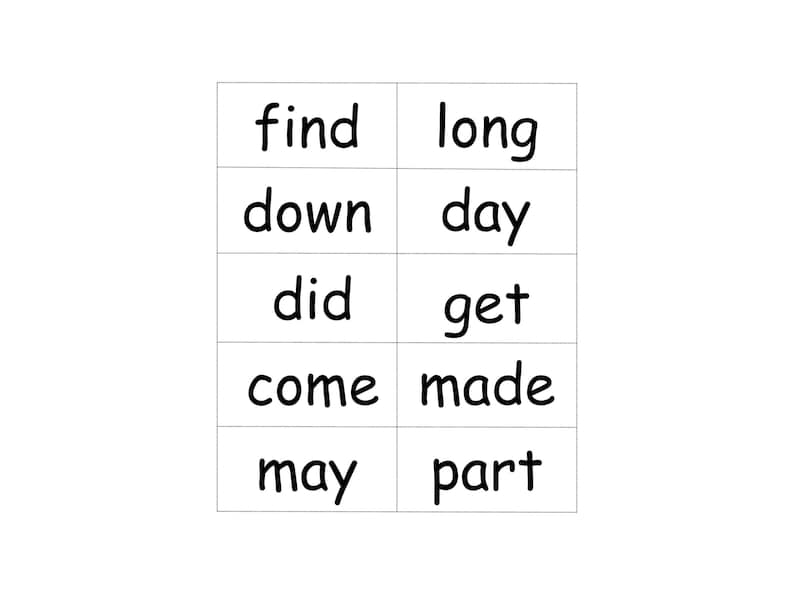 First 100 Fry Sight Words Flashcards: Grade One Printable (PDF) - Etsy