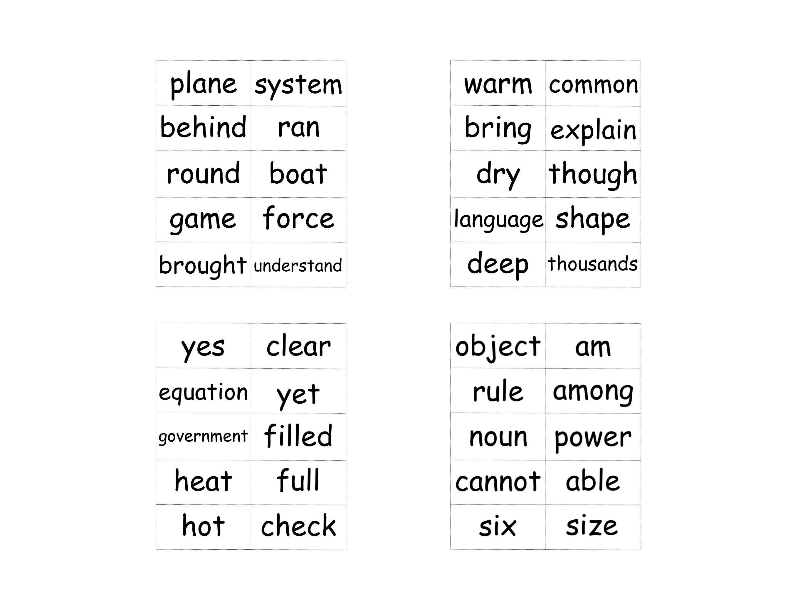 Fifth Grade Sight Words Flashcards: 100 Printable Fry Words (PDF) - Etsy