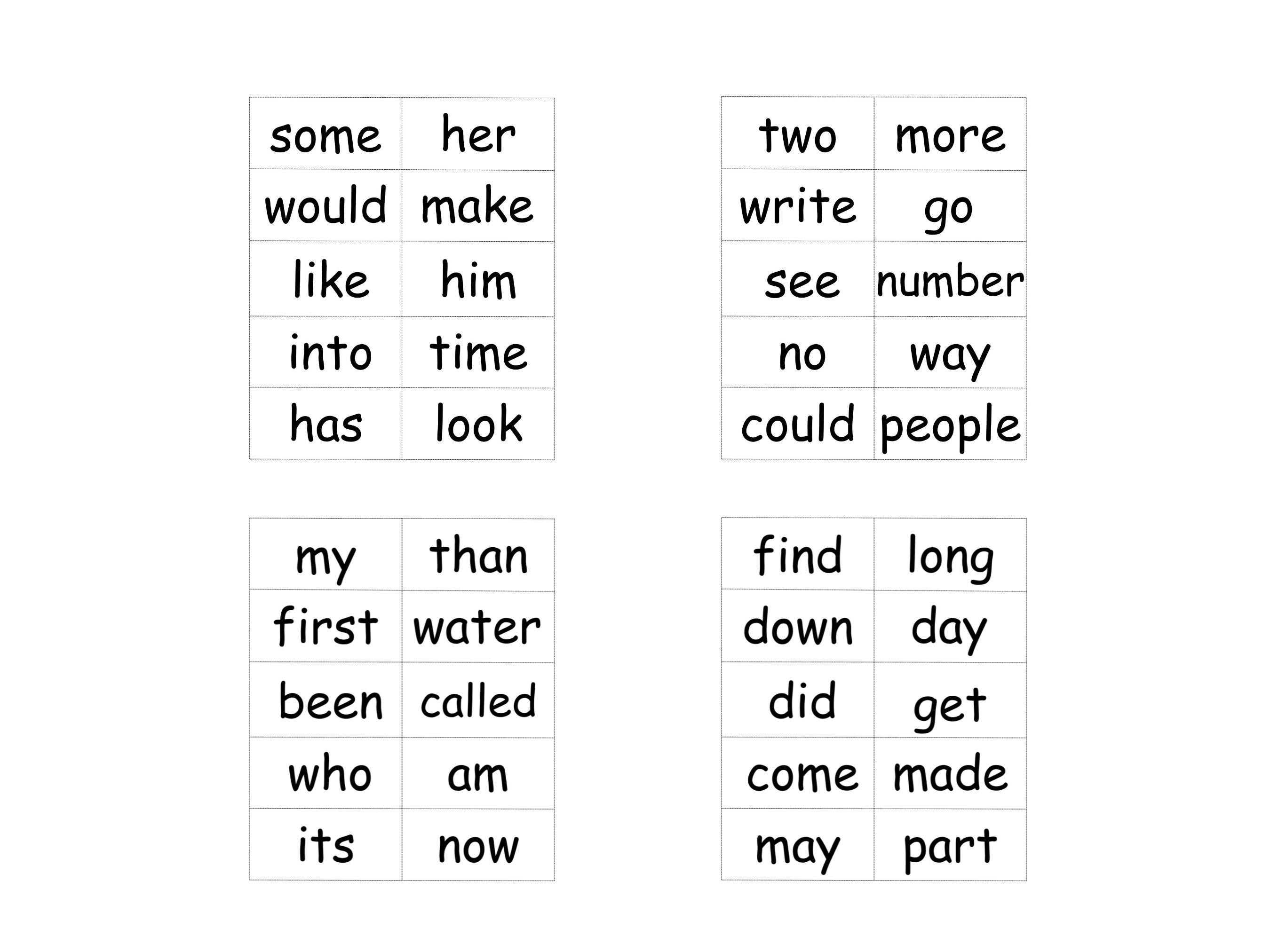 First 100 Fry Sight Words Flashcards: Grade One Printable (PDF) - Etsy