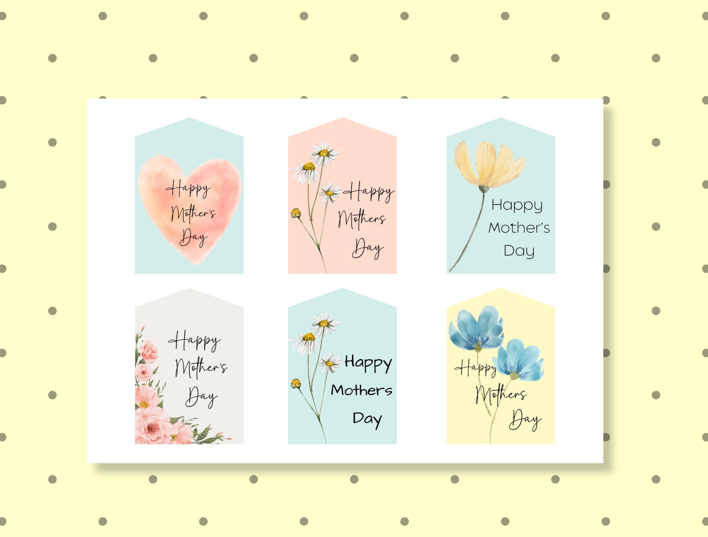 Mothers Day Gift Tag, Printable, Mothers Day Tag, Happy Mothers Day, 6 ...
