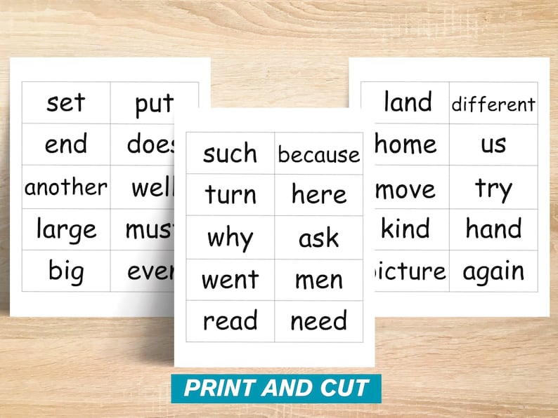 Second Grade Sight Words Flashcards: 100 Printable Fry Words (PDF) - Etsy