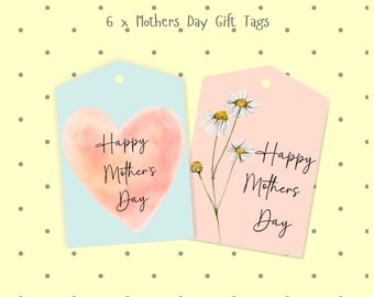 Mothers Day Gift Tag, Printable, Mothers Day Tag, Happy Mothers Day, 6 ...