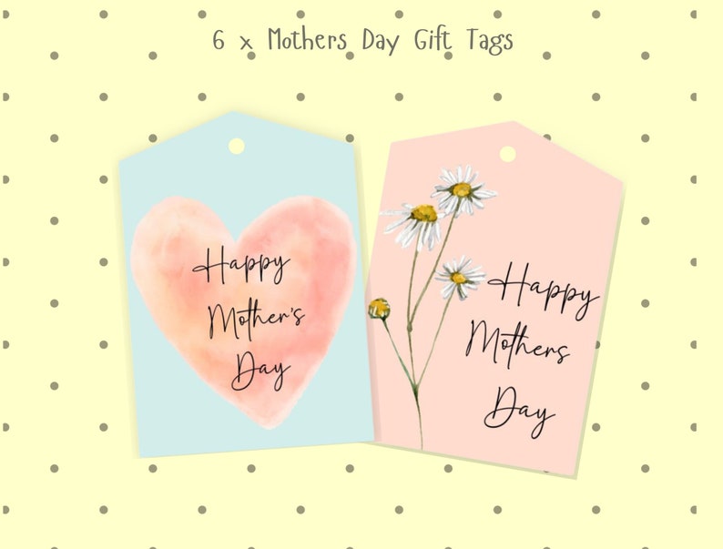 Mothers Day Gift Tag, Printable, Mothers Day Tag, Happy Mothers Day, 6 ...