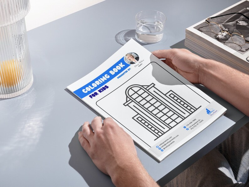 Branded Kids Coloring Book for Real Estate Agent, Realtor Marketing and ...