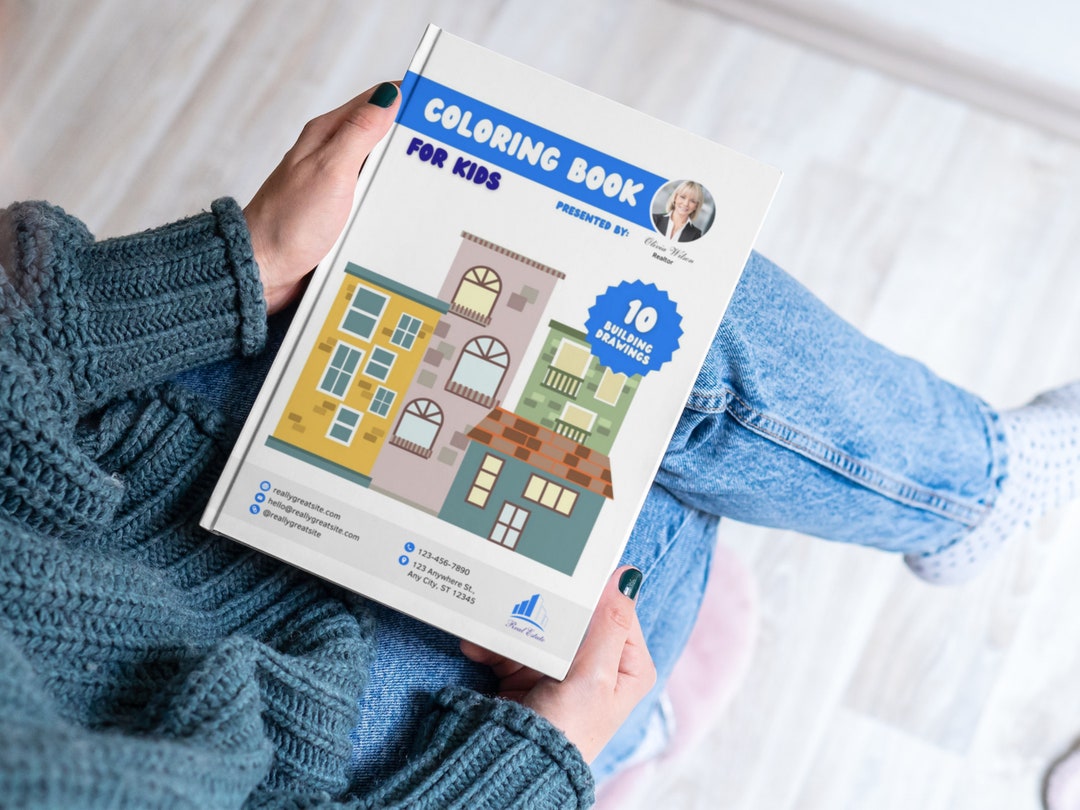 Branded Kids Coloring Book for Real Estate Agent, Realtor Marketing and ...