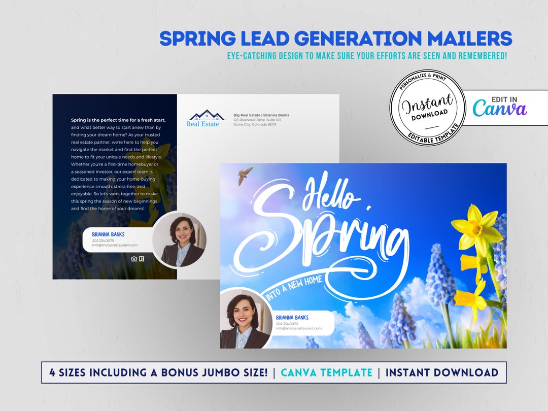 Editable Realtor Farming Postcards: Perfect for Spring Real Estate ...