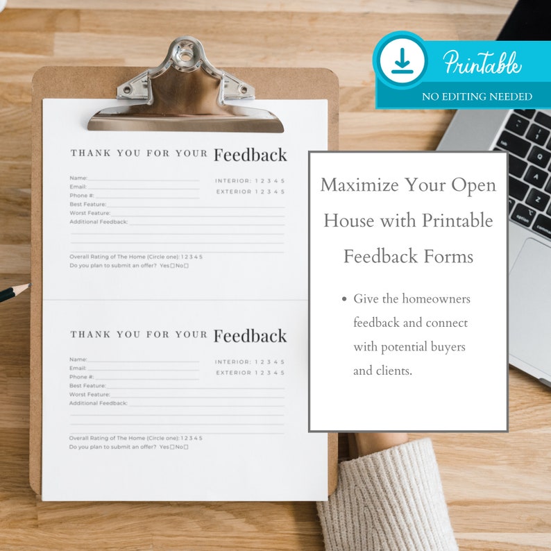 Printable Real Estate Open House Feedback Form: Boost Your Real Estate ...
