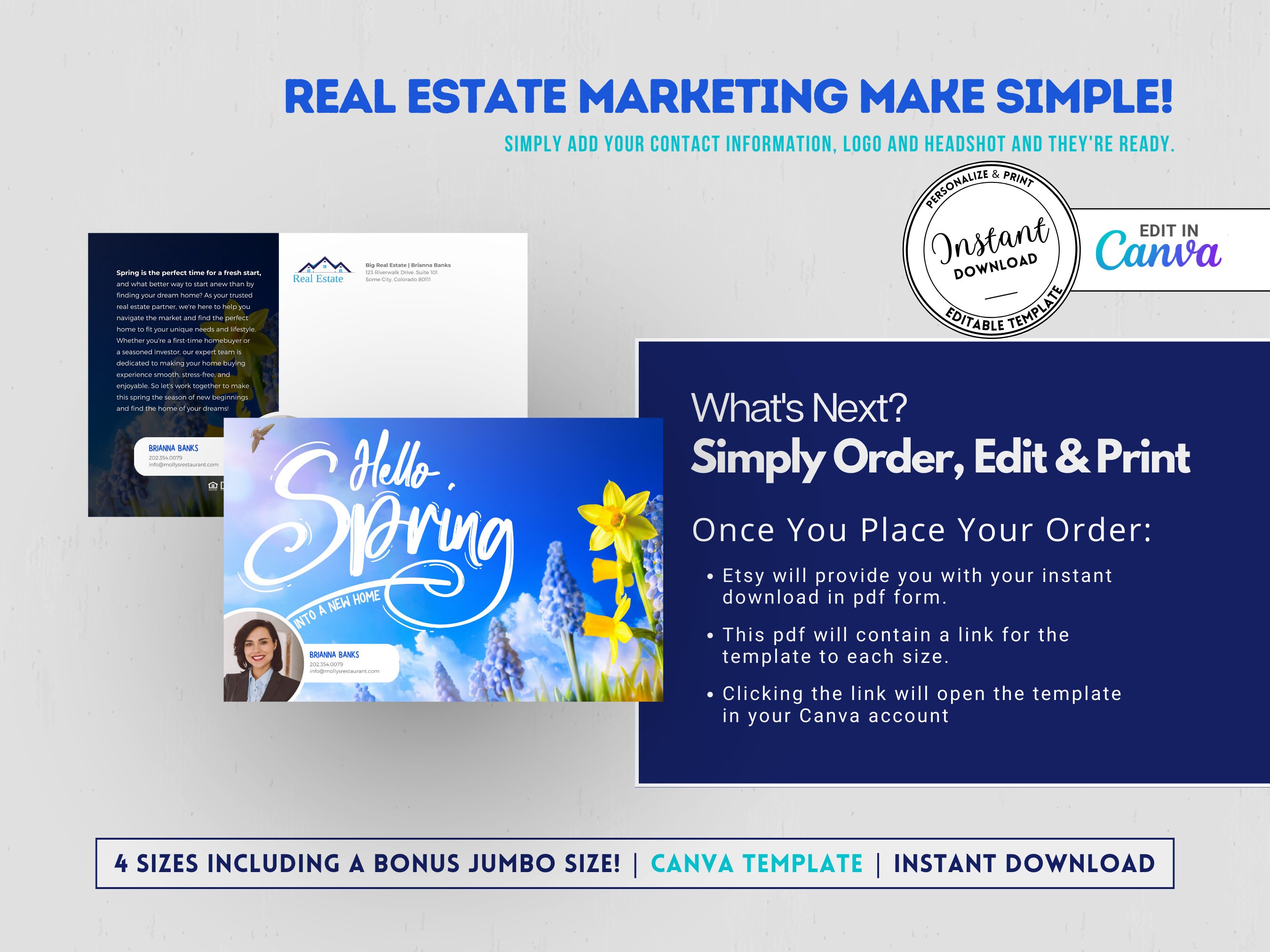 Editable Realtor Farming Postcards: Perfect for Spring Real Estate ...
