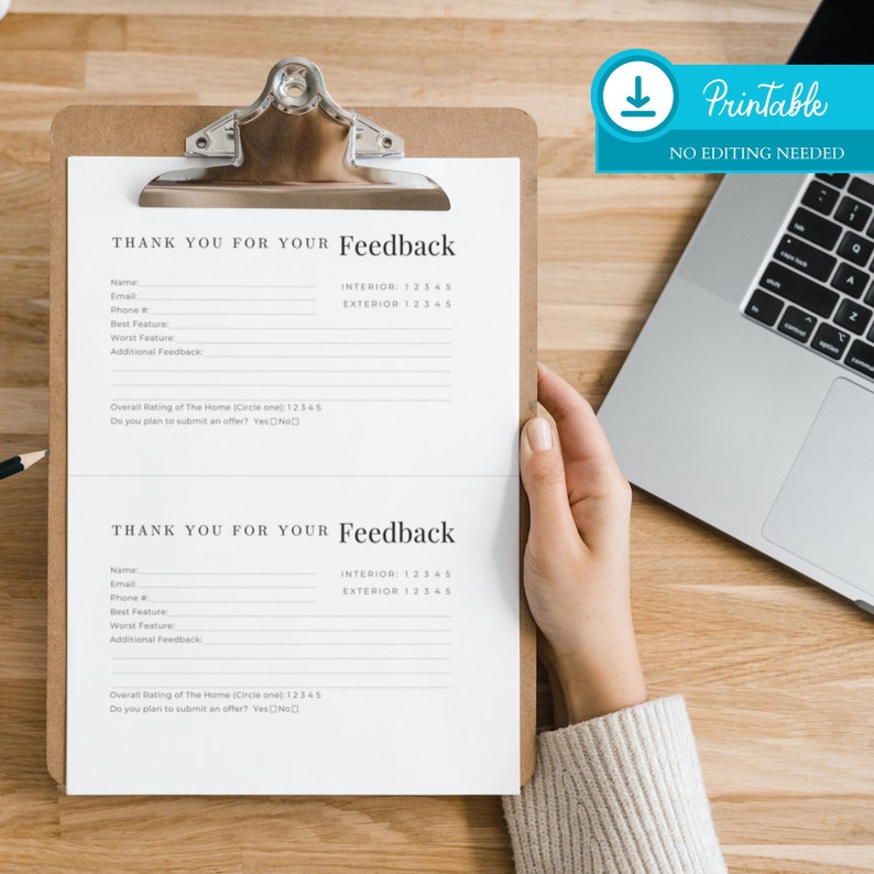 Printable Real Estate Open House Feedback Form: Boost Your Real Estate ...