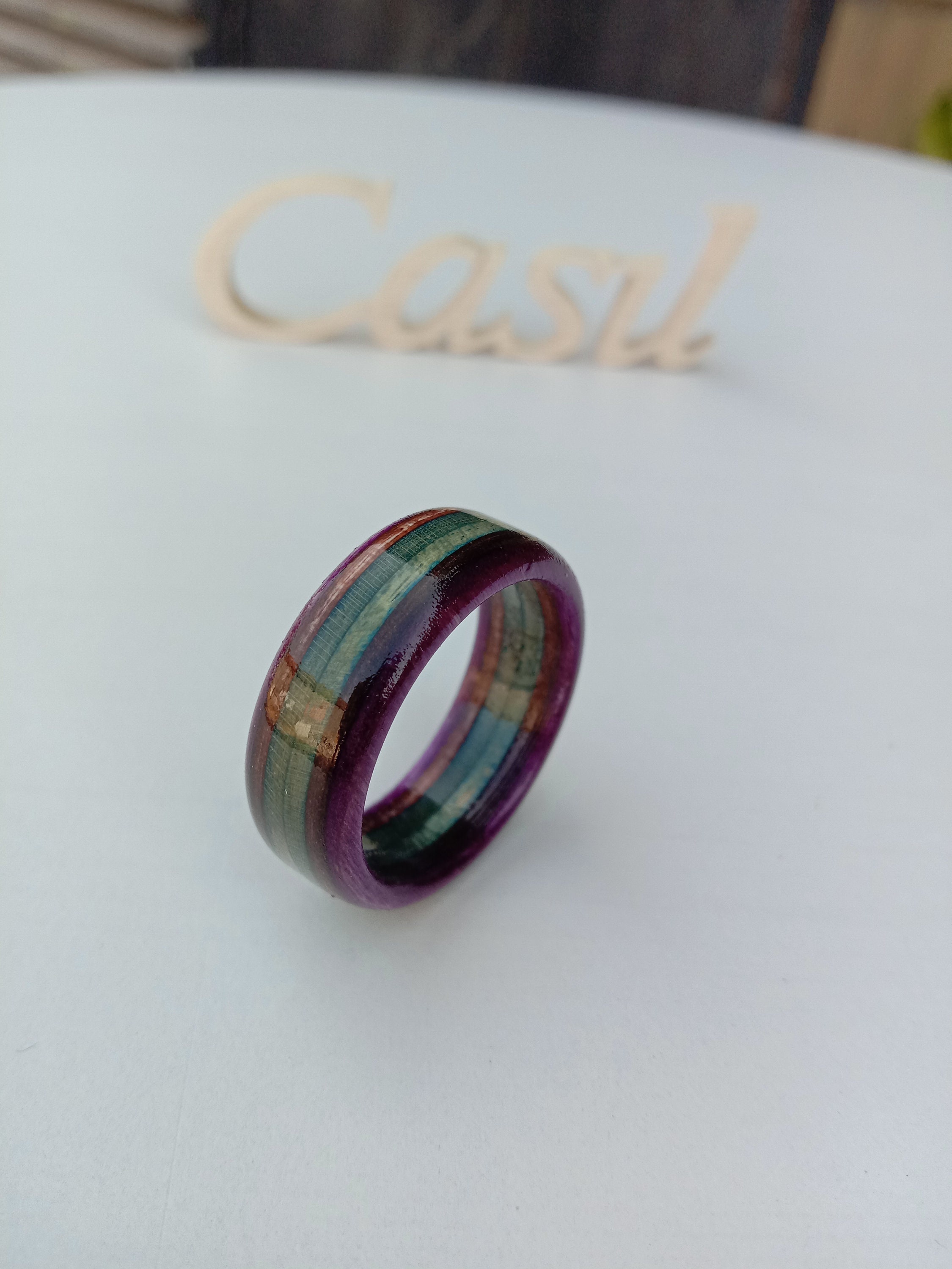 Skateboard Ring Recycled Skateboard Ring 7 Layers Skater Gifts Dark ...