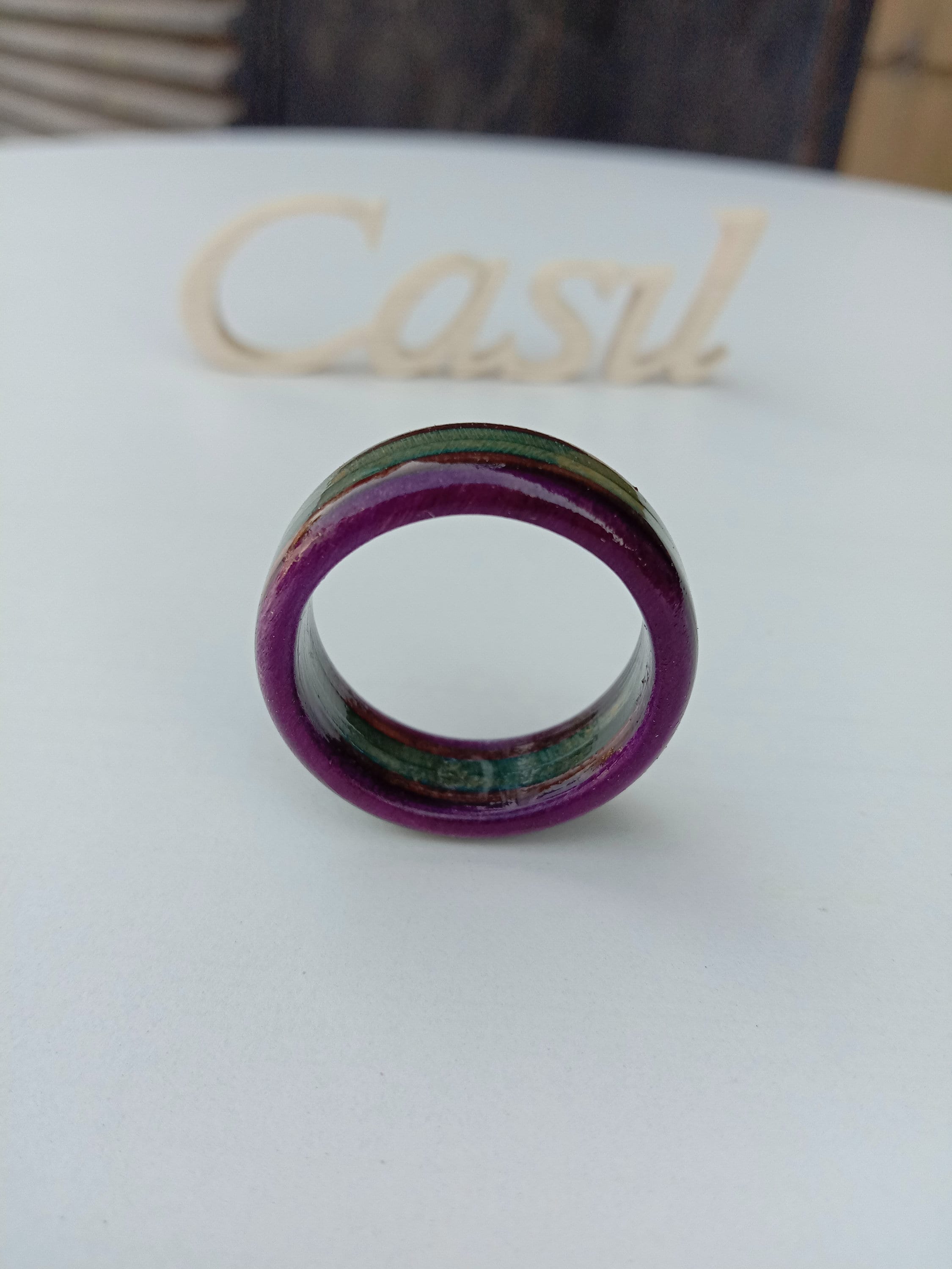 Skateboard Ring Recycled Skateboard Ring 7 Layers Skater Gifts Dark ...