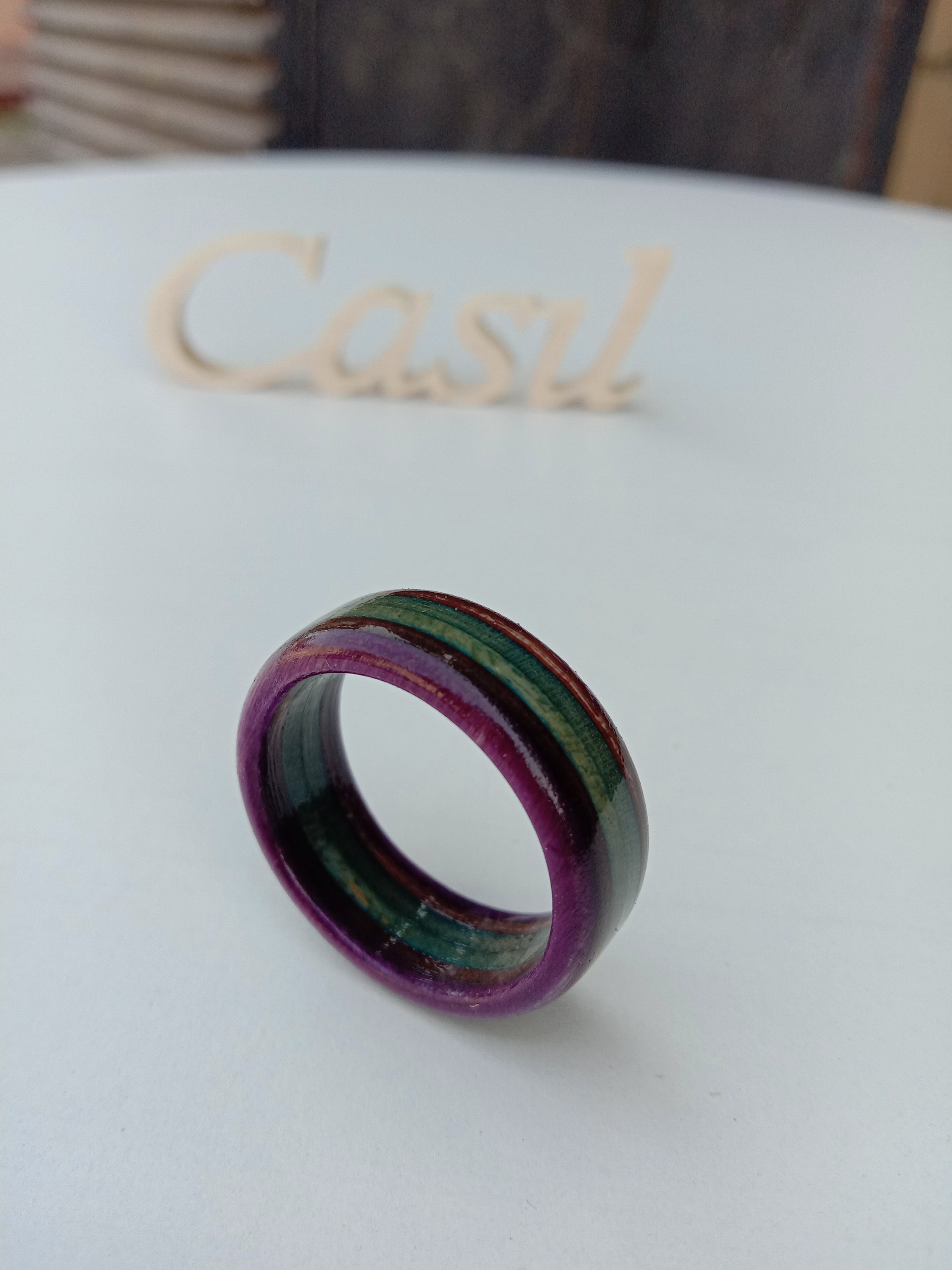 Skateboard Ring Recycled Skateboard Ring 7 Layers Skater Gifts Dark ...