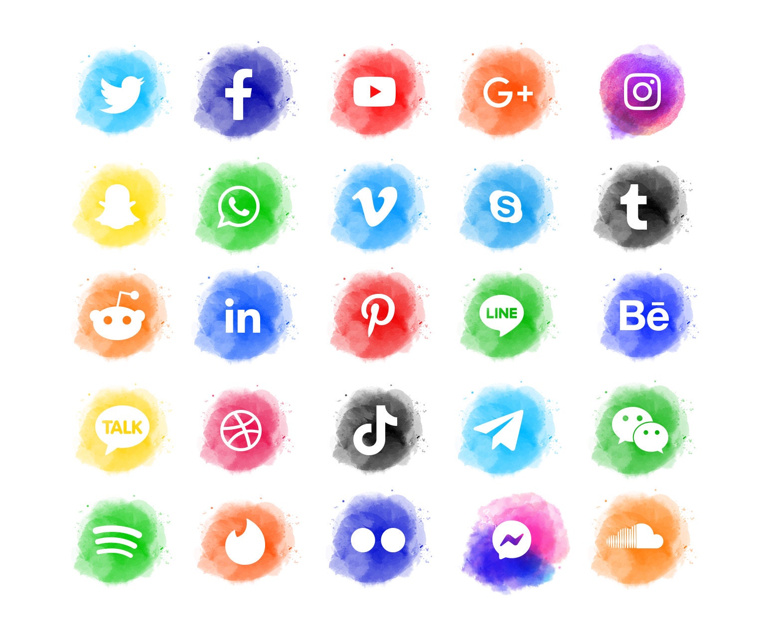 Social Media Icons Pack - Minimal Social Media Icons Pack - Pack of 25 ...