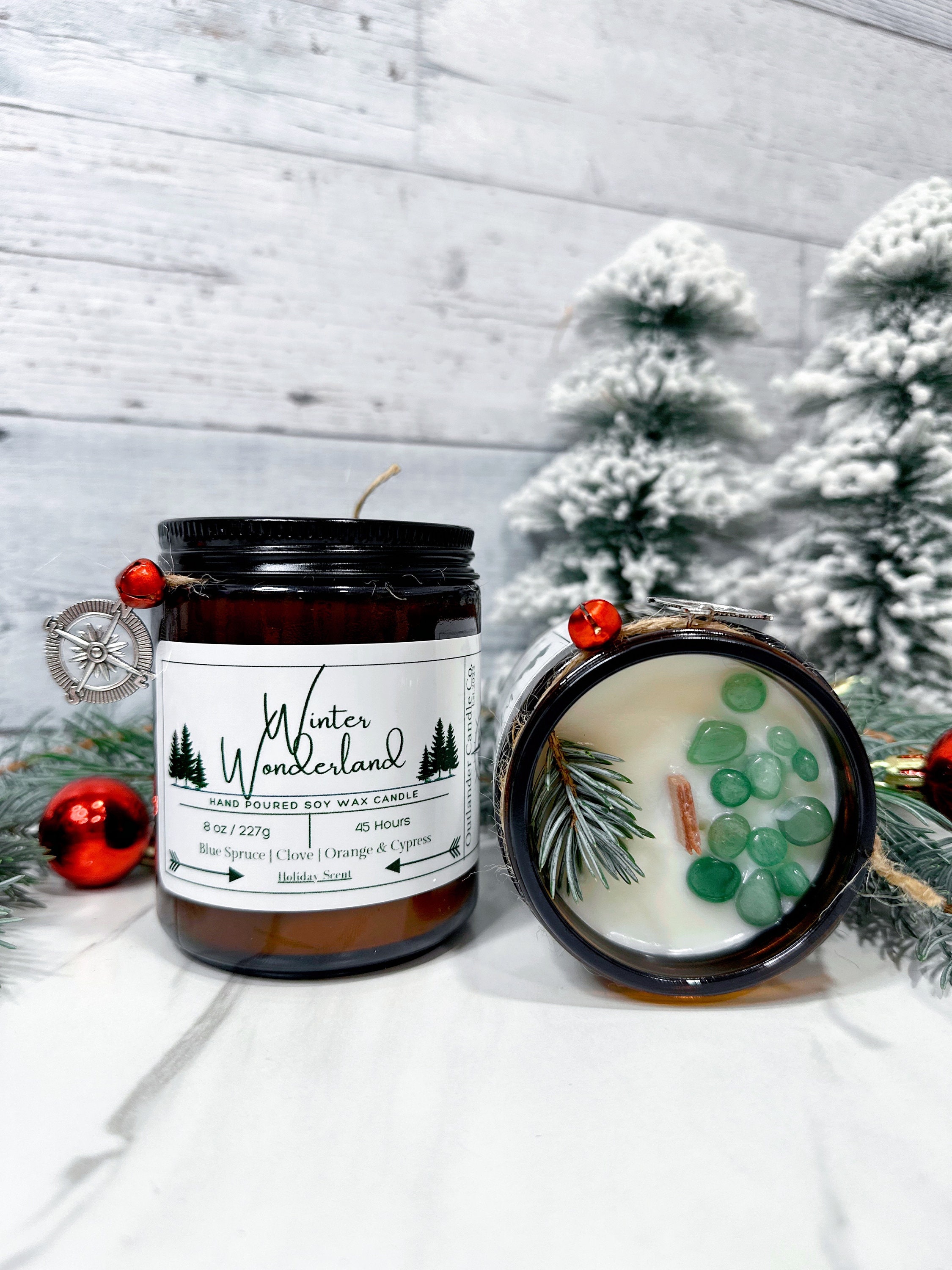 Winter Candle Pine Scent Winter Wood Wick Candle Organic Aromatherapy ...