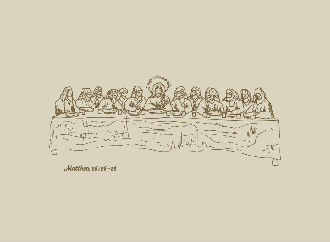 Last Supper Print: Matthew 26 Bible Verse Illustration (instant ...