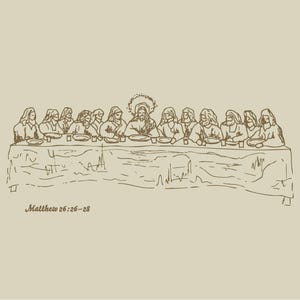 Last Supper Print: Matthew 26 Bible Verse Illustration (instant ...