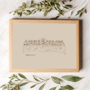 Last Supper Print: Matthew 26 Bible Verse Illustration (instant ...