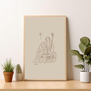 Nativity Illustration Art Print: Luke 2 Scripture (instant Download) - Etsy