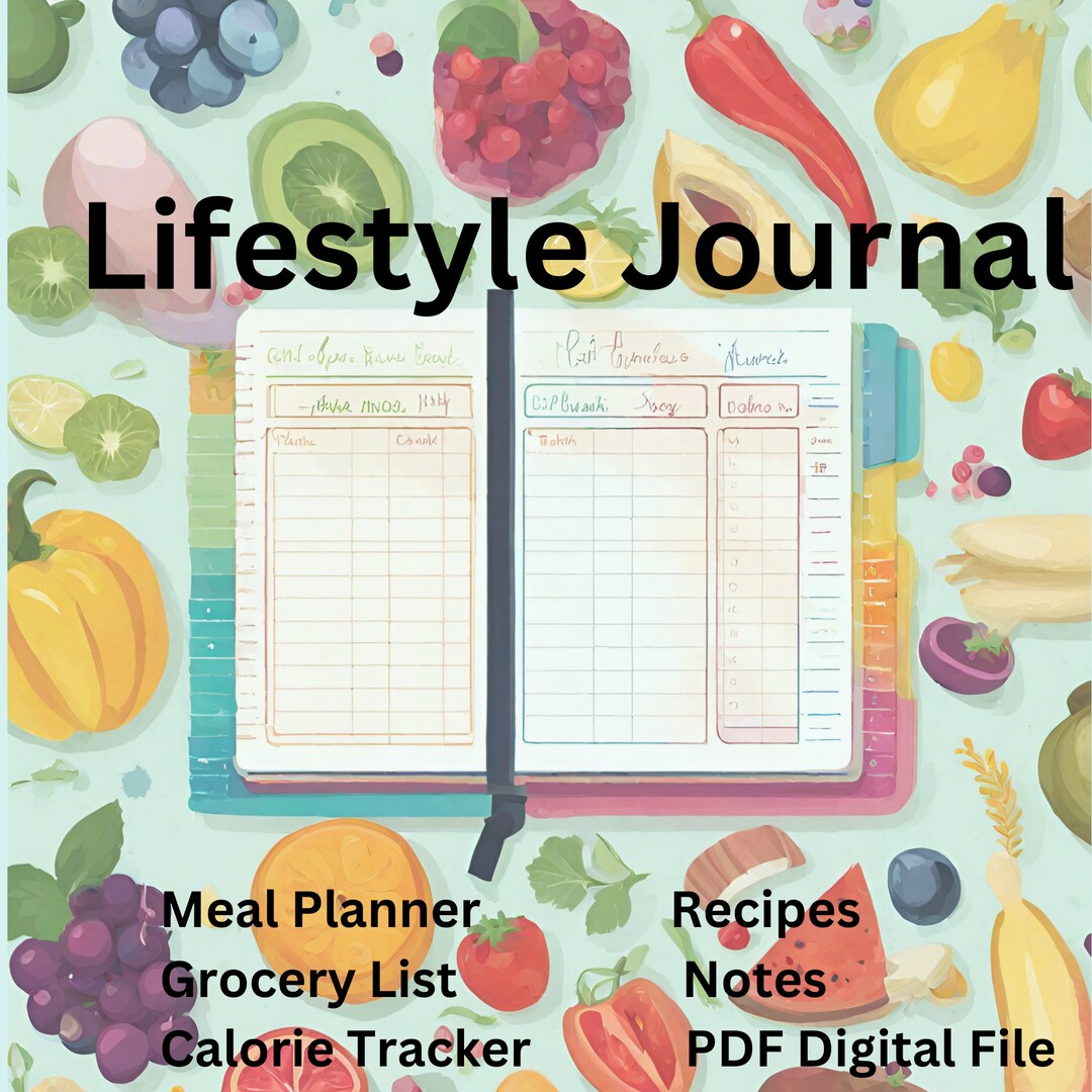 Personal Digital Planner Digital Journal Lifestyle Planner Menu ...
